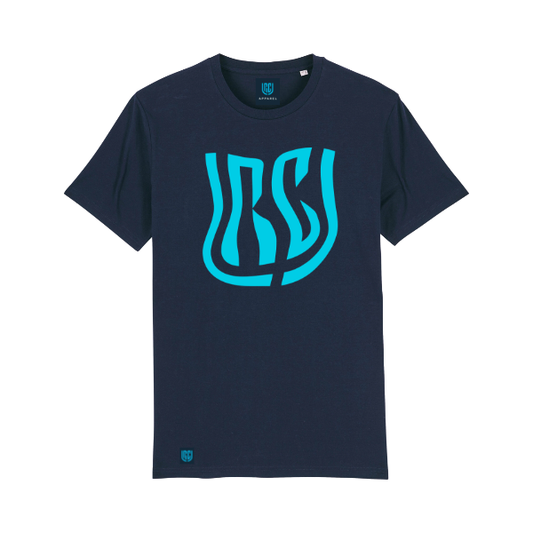 Warped Turquoise URC Logo Navy T-Shirt – United Rugby Championship